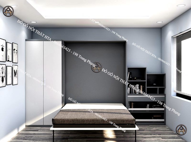 Giường thông minh kết hợp tủ quần áo và bàn học tiện nghi HTA